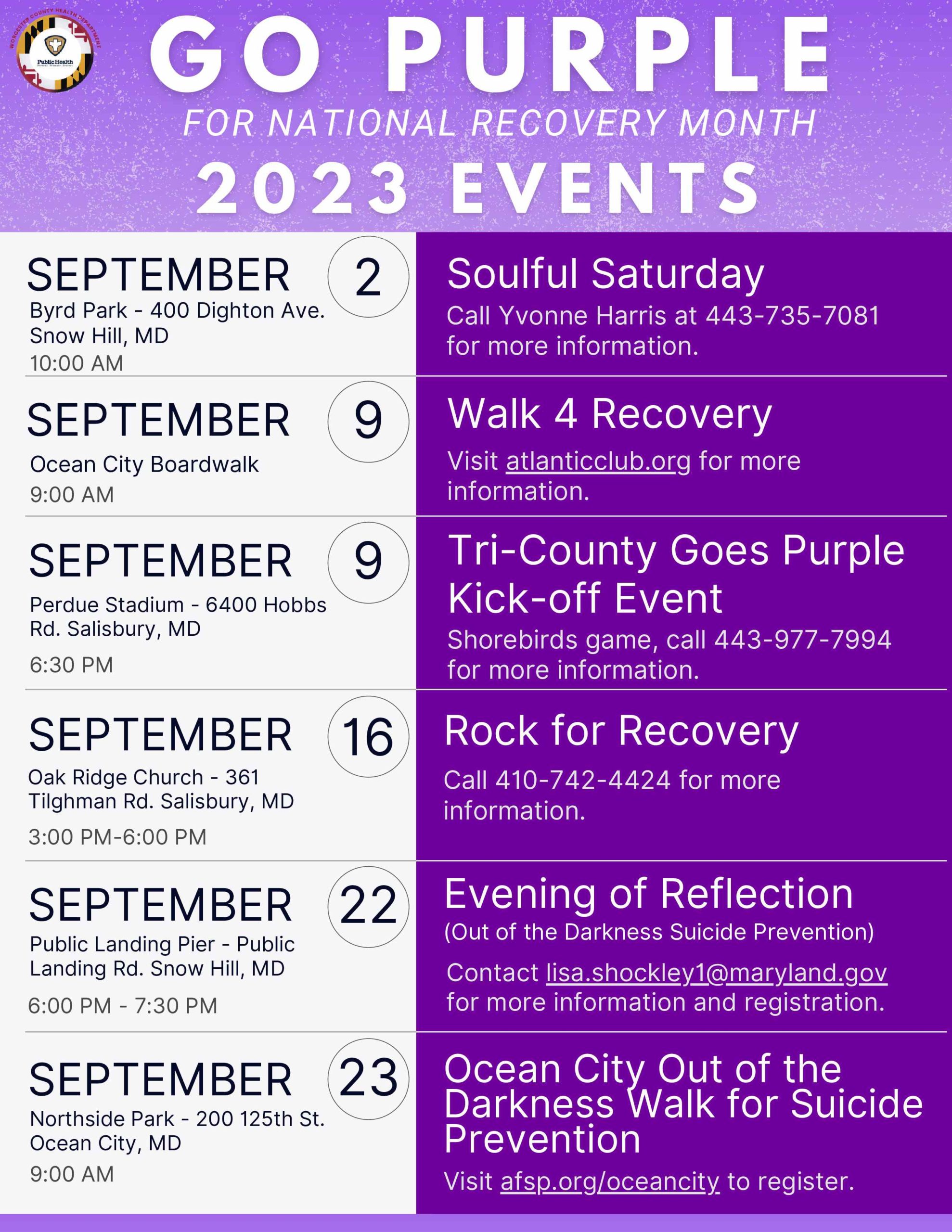 Go Purple Events – 96.5 &101.5-CTG – The Variety Station | Fun-Lovin ...